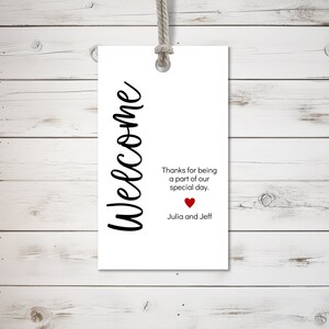 Welcome Bag Gift Tag Template Minimalist, Printable Wedding Tag ...