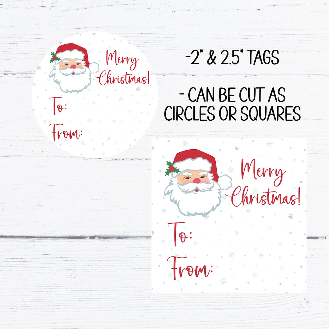 Printable Santa Gift Tags, Merry Christmas Tags, From Santa Tags, Happy ...