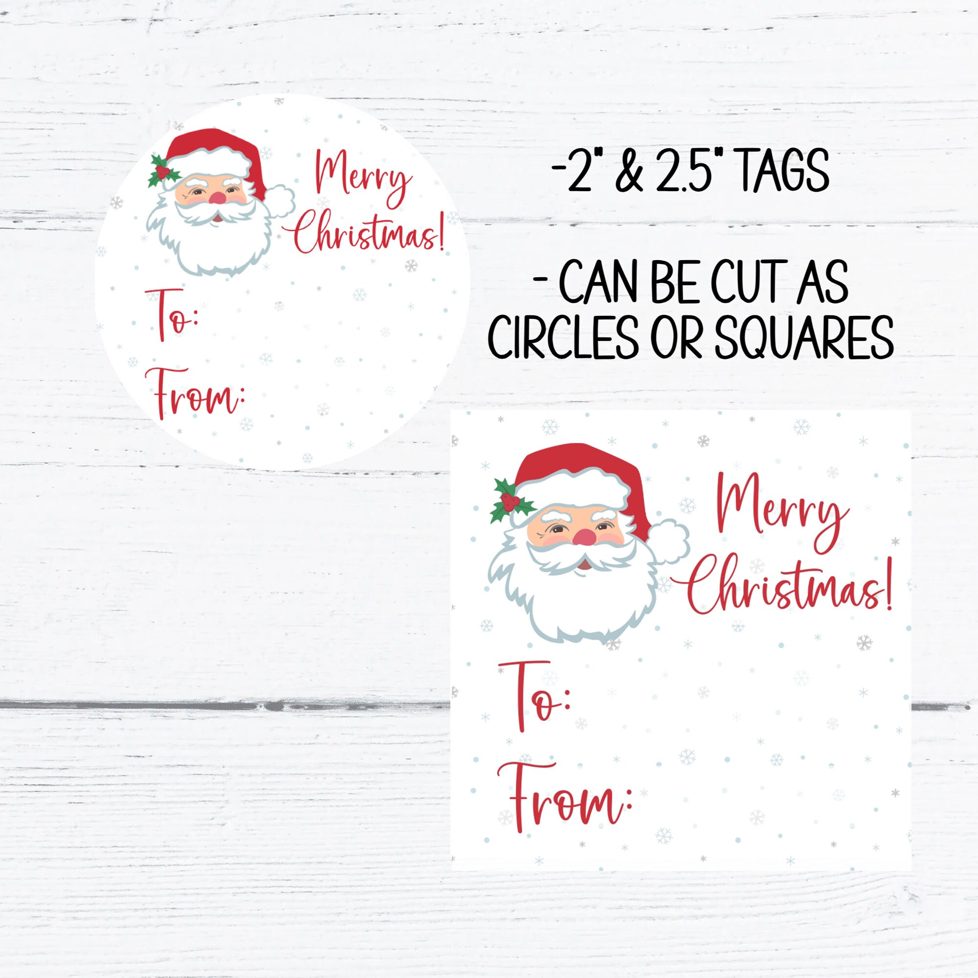 Printable Santa Gift Tags Merry Christmas Tags From Santa - Etsy