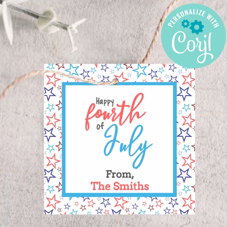 EDITABLE 4th of July Tags, Printable July 4th Tag, Fourth of July Party ...