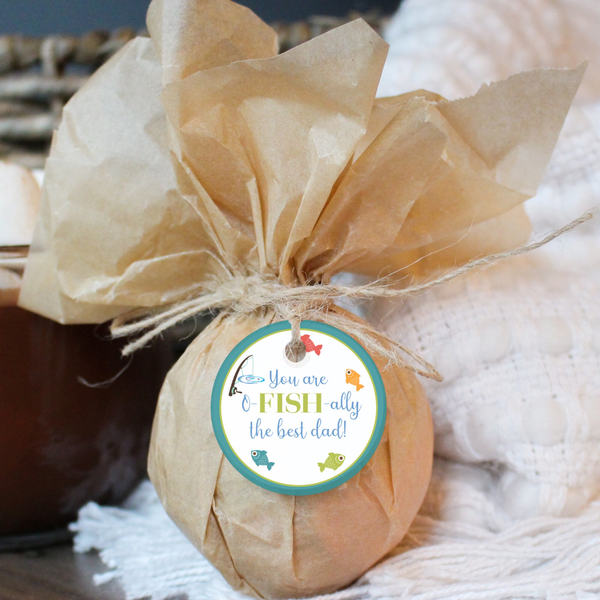 Printable Father's Day Gift Tag, Fish Themed Gift Tag, Tag for Fathers ...