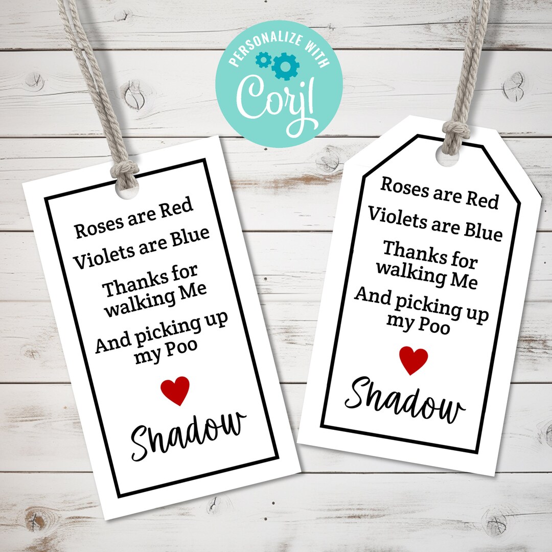 Dog Walker Thank You Editable Tag, Printable Appreciation, Funny Dog ...
