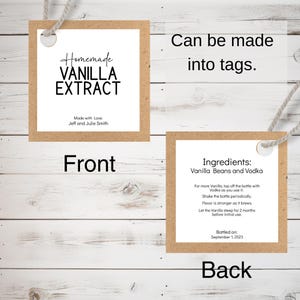 Minimalist Vanilla Labels, Homemade Vanilla Editable Template ...