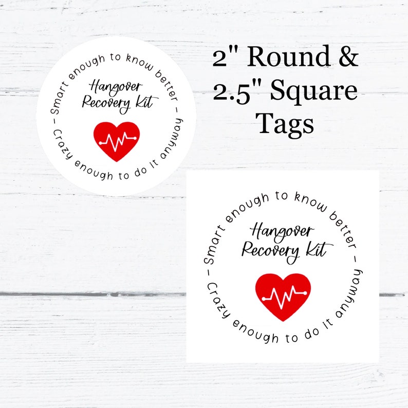 Hangover Kit Tag Printable Hangover Recovery Tag 21st - Etsy