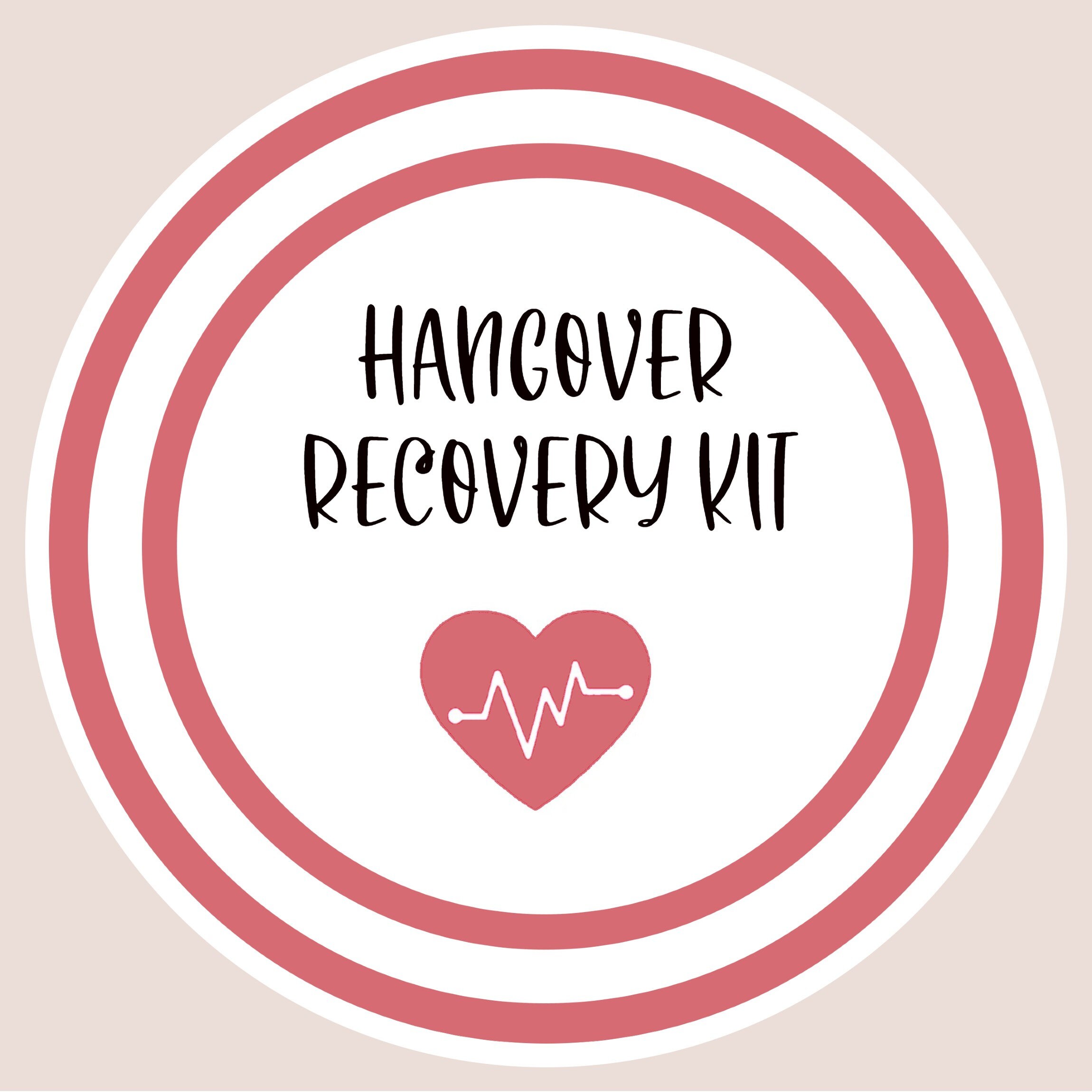 Printable Hangover Recovery Kit Tags, 21st Birthday Favor, Bachelorette ...