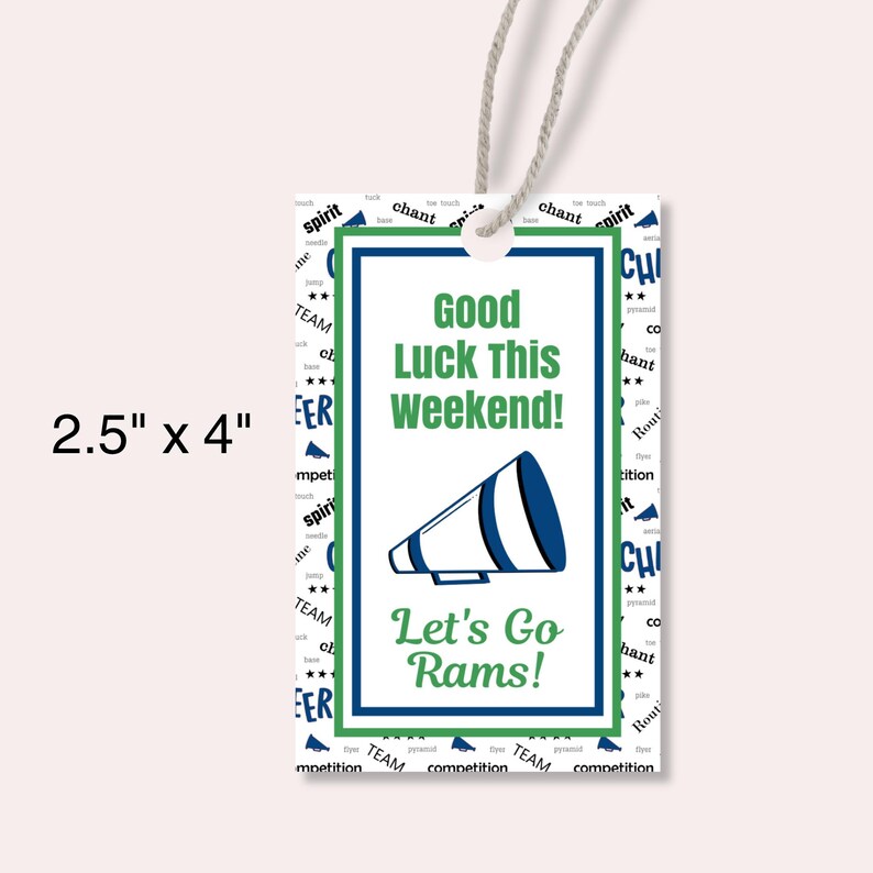 EDITABLE Cheer Team Gift Tags, Printable Sports Tags, Cheer Squad Favor ...