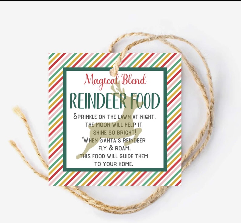 Reindeer Food Tags, Magic Reindeer Food, Reindeer Food Label, Christmas ...