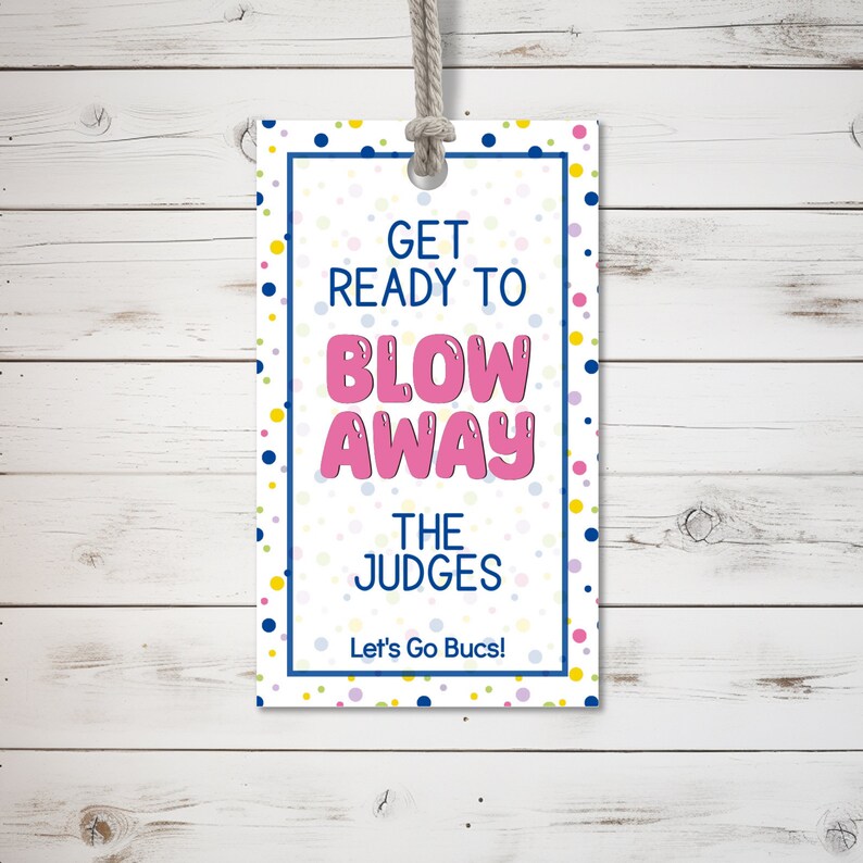 Editable Cheer Blow Away the Judges Gift Tags, Printable Sports, Good ...