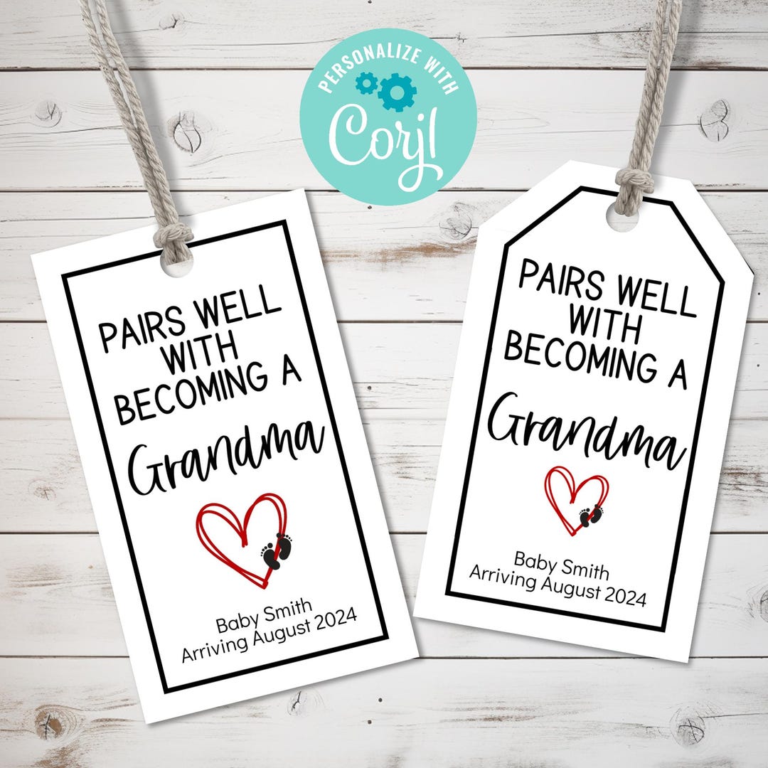Editable Pregnancy Announcement, Printable Baby Announcement Wine Tag ...
