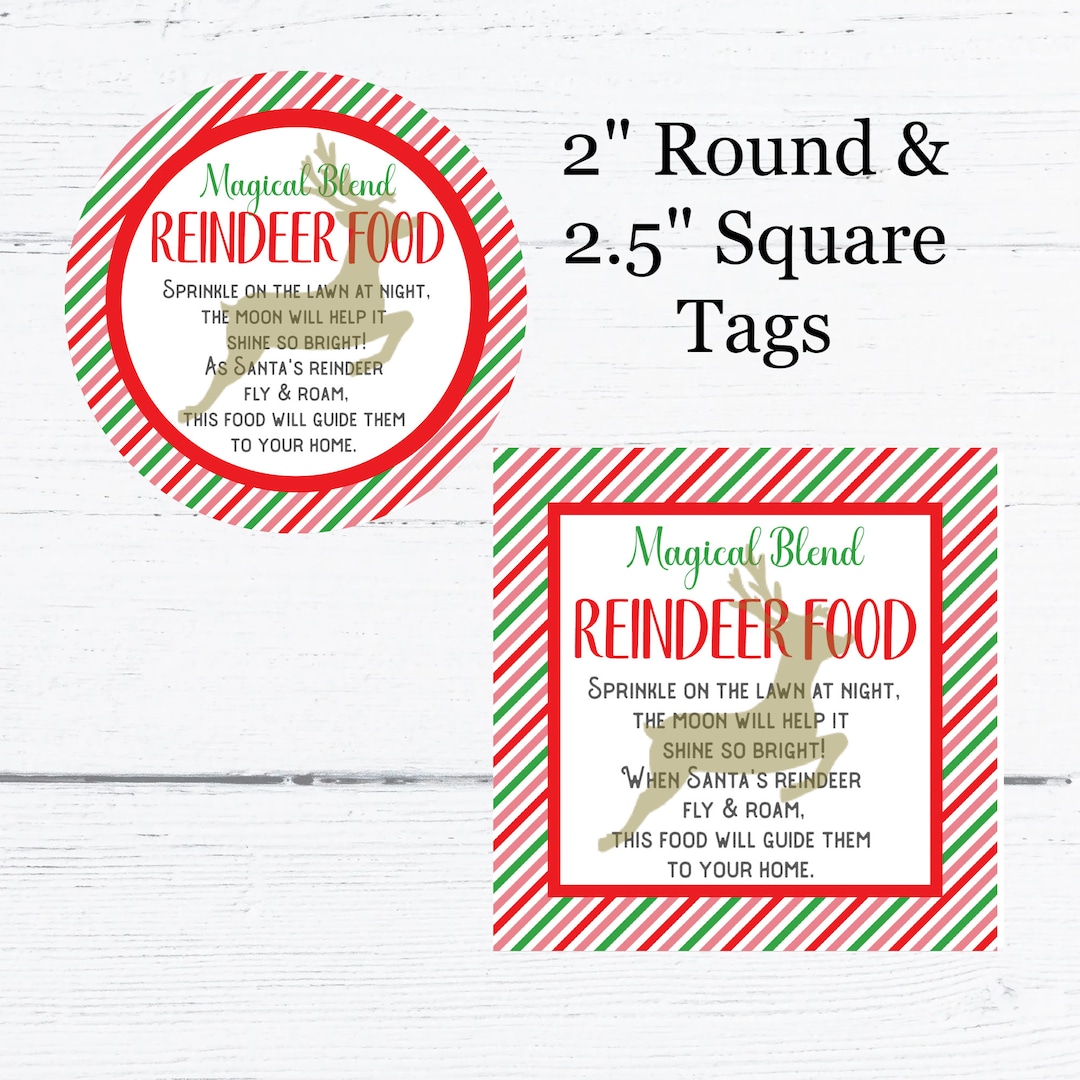 Magic Reindeer Food, Printable Reindeer Food Tag, Reindeer Food ...