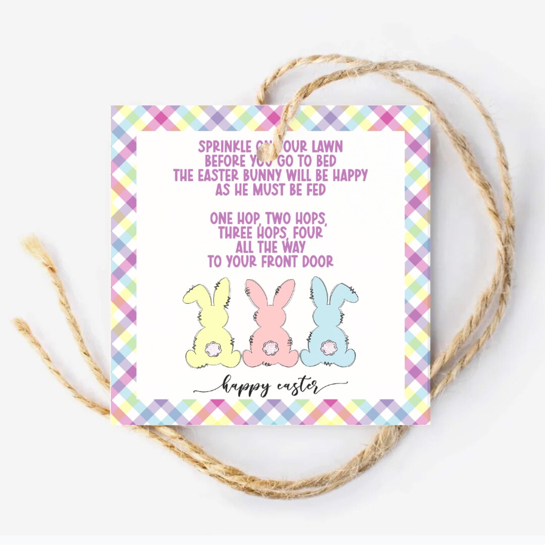 Printable Bunny Treat Tag, Printable Easter Tags, Bunny Bait Tag ...