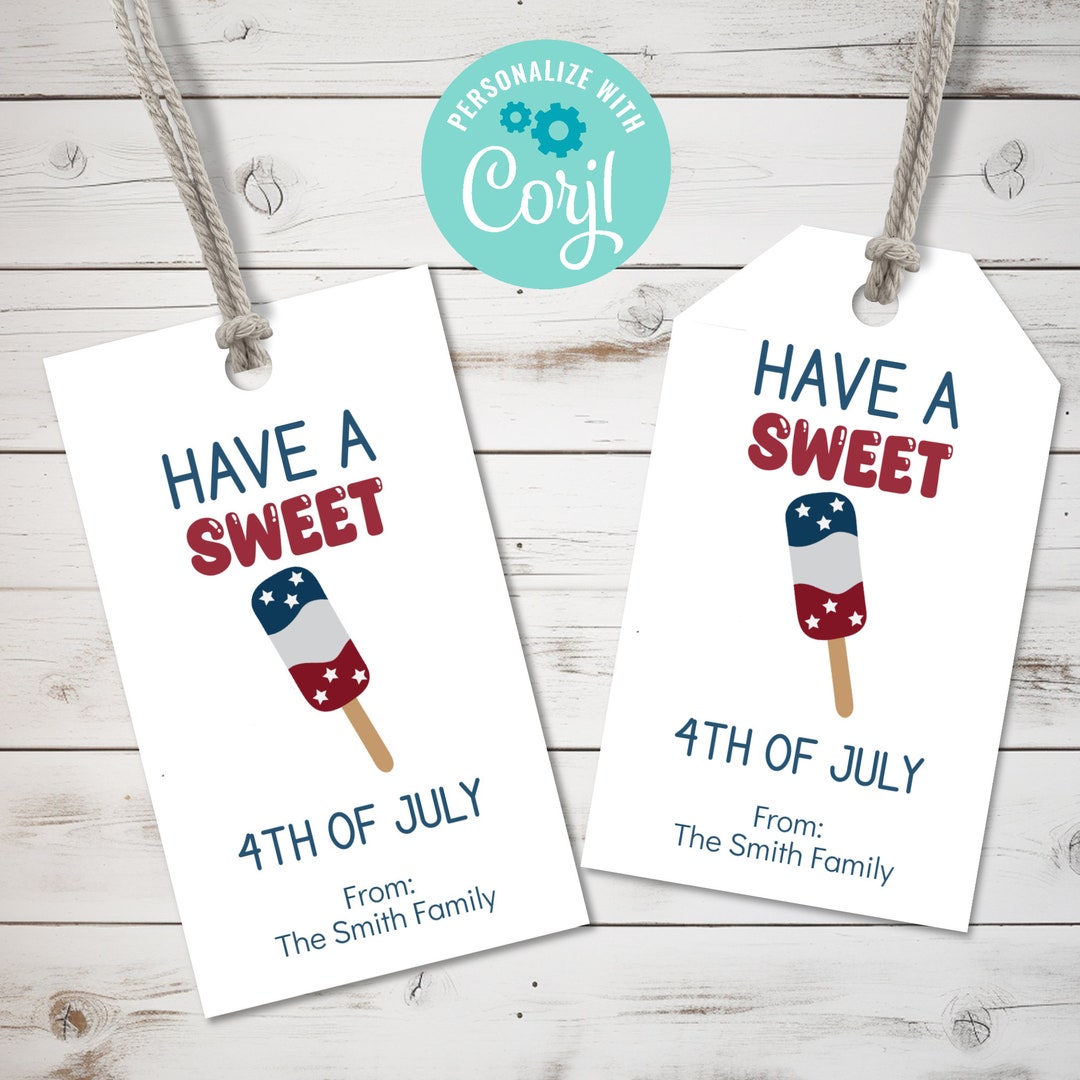 Editable Fourth of July Popsicle Favor Tag, Printable July 4th Tag ...