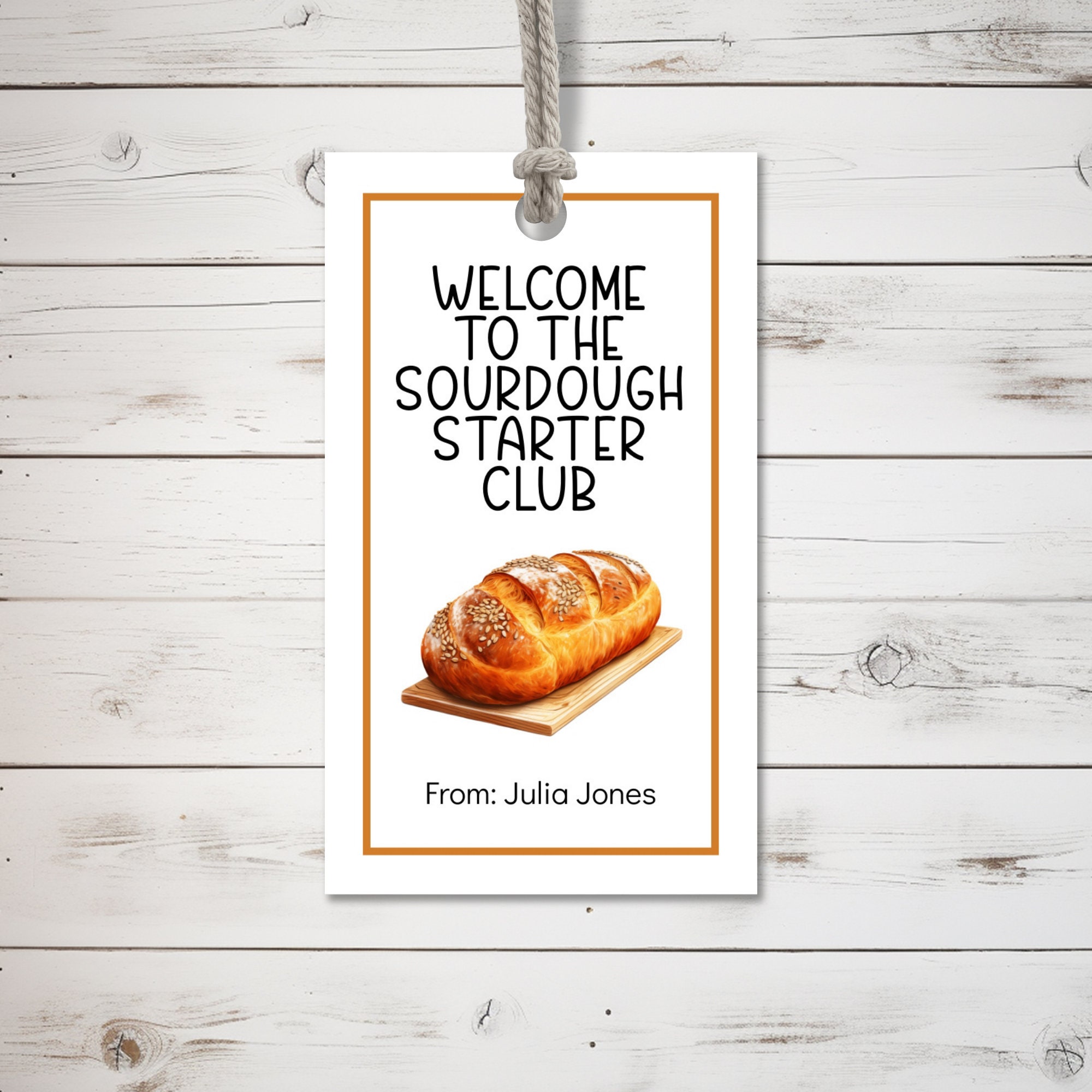 Funny Sourdough Starter Editable Gift Tag, Printable Food and Baked ...
