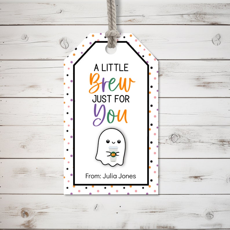 Editable Halloween Appreciation Coffee Gift Tag, Printable Fall Tag, A ...