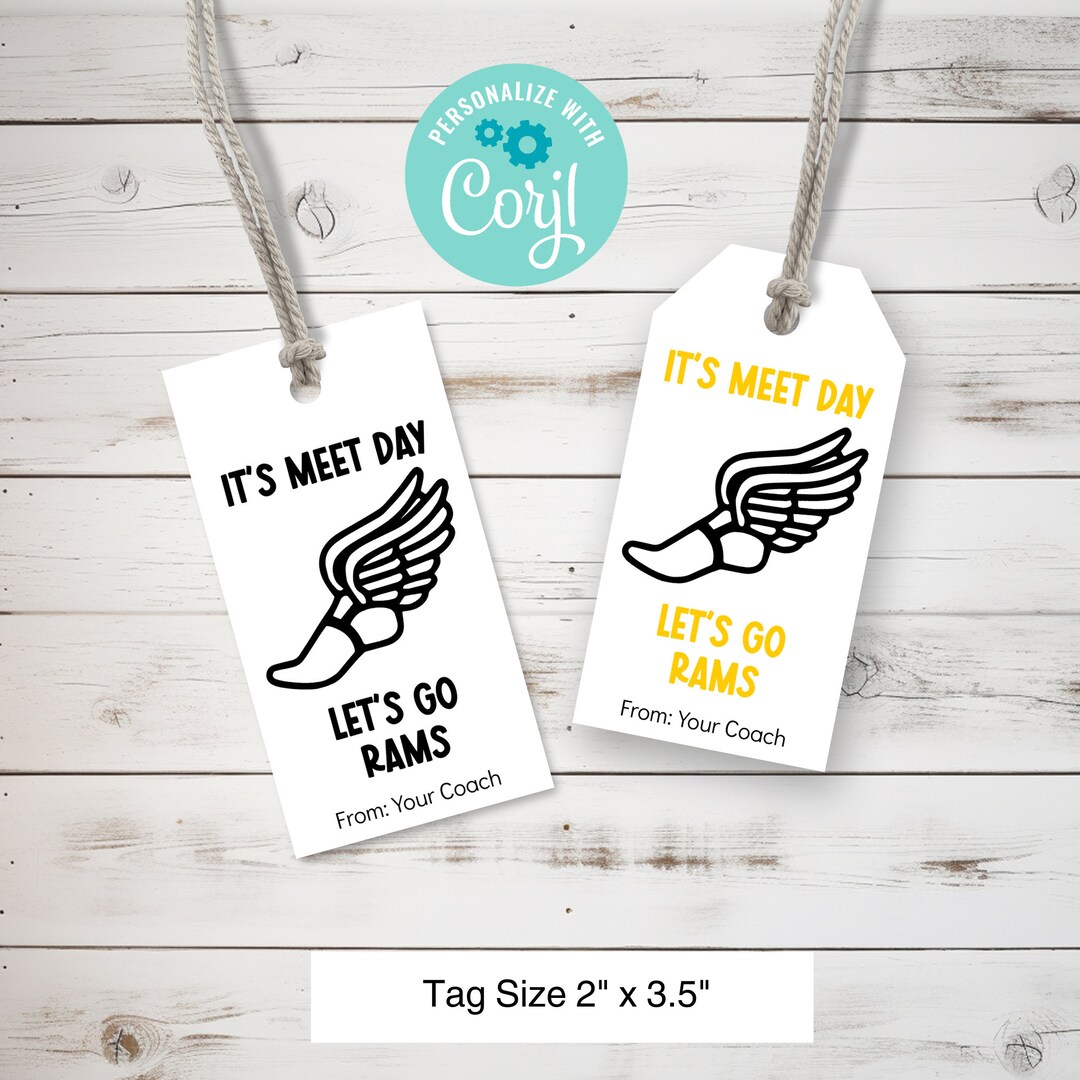 It's Meet Day Track and Field Tag Editable Template, Personalized ...