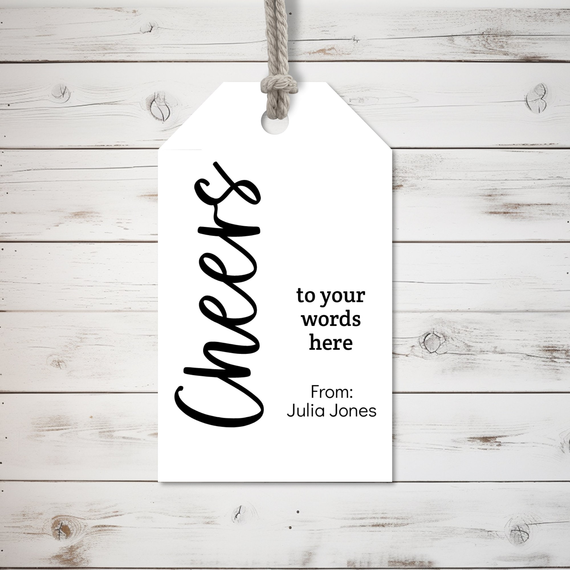 Cheers to Editable Gift Tag Minimalist, Printable Alcohol Tag, Custom ...