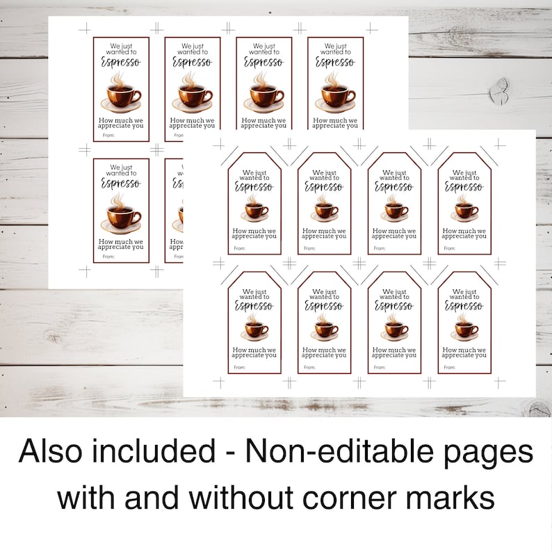 Coffee Editable Gift Tag, Printable Appreciation Tag, Espresso How Much ...