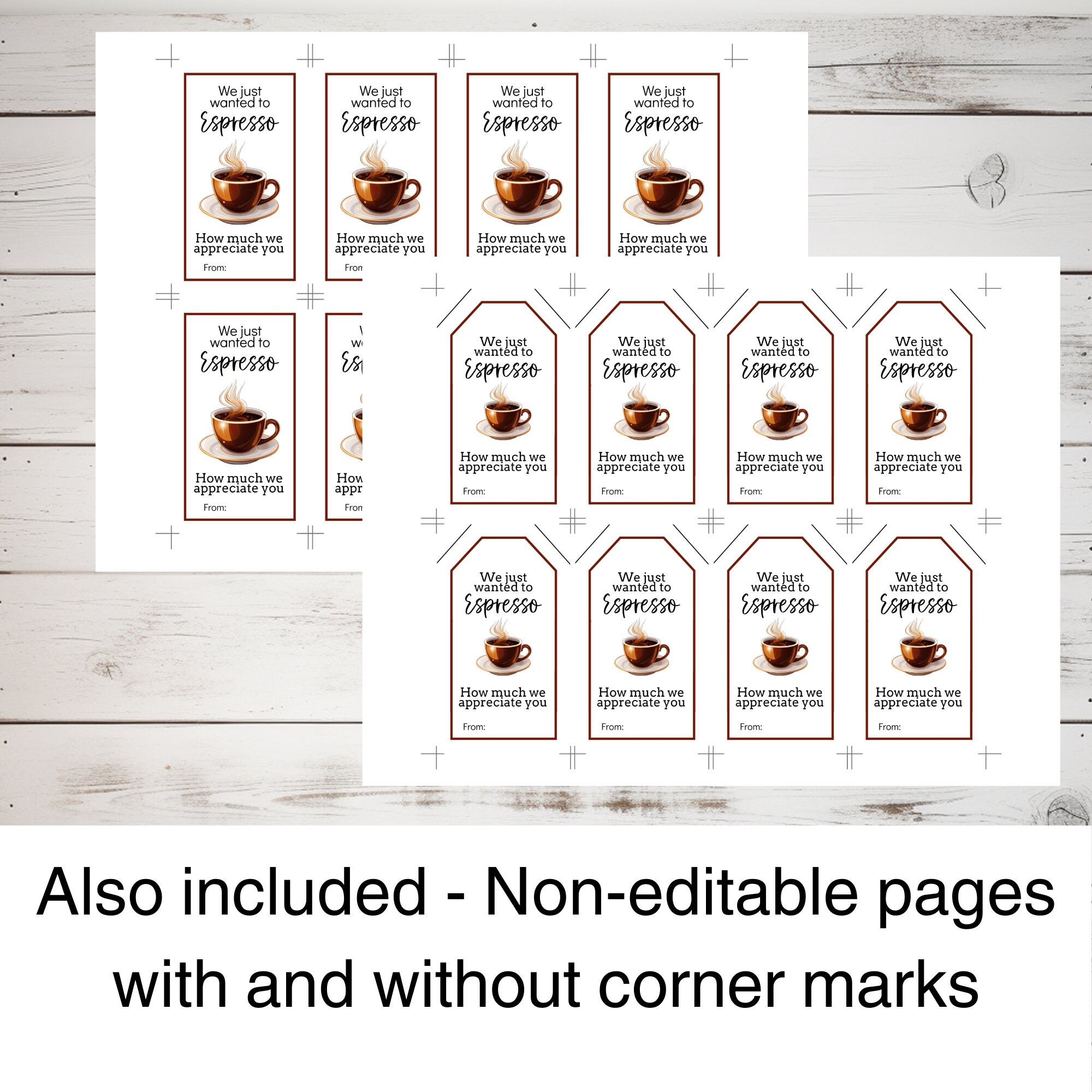 Coffee Editable Gift Tag, Printable Appreciation Tag, Espresso How Much ...
