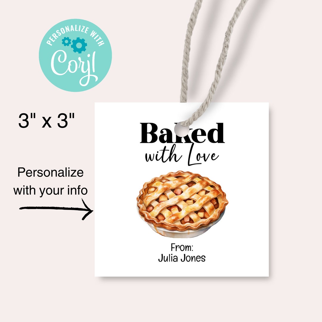 Baked With Love Editable Tag, Printable Food and Baked Goods Tag, From ...