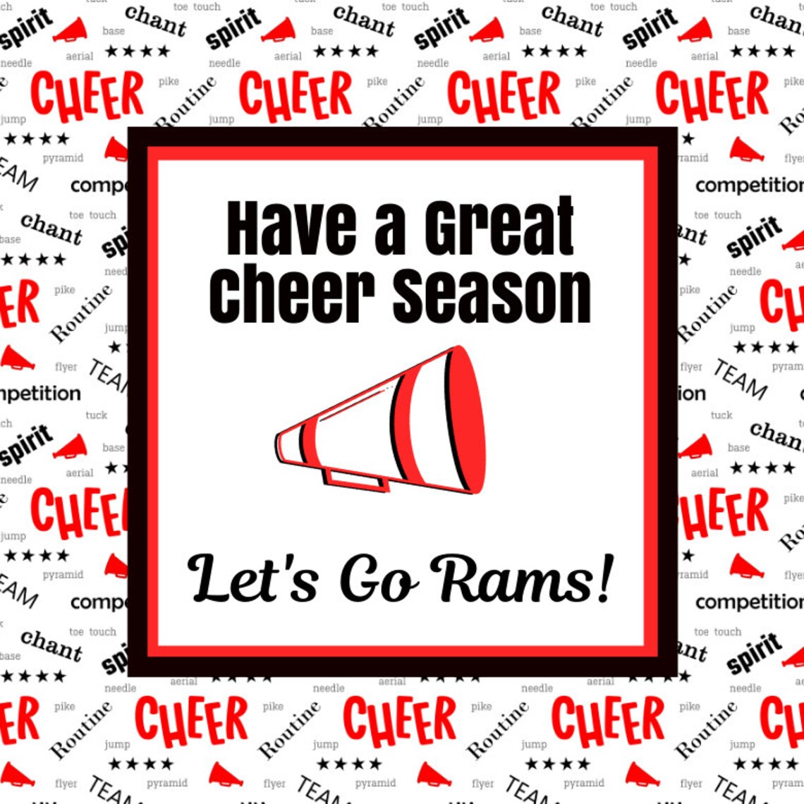 EDITABLE Cheer Team Gift Tags Printable Sports Tags Red - Etsy
