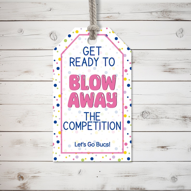 Editable Cheer Blow Away the Competition Gift Tags, Printable Sports ...