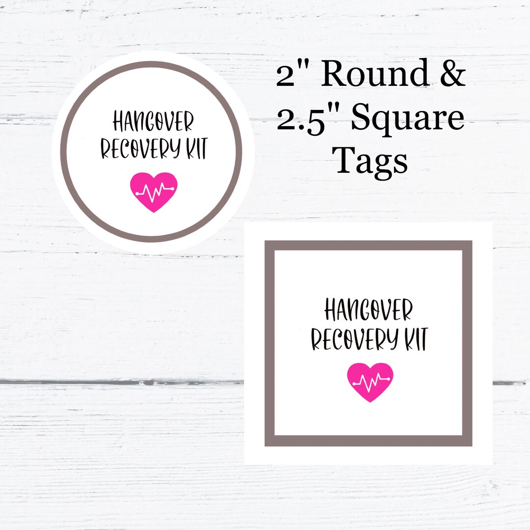 Birthday Hangover, Hangover Recovery Kit Sticker, Printable Hangover ...