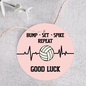 Printable Good Luck Volleyball Tags, Volleyball Team Gifts, Team Treat ...