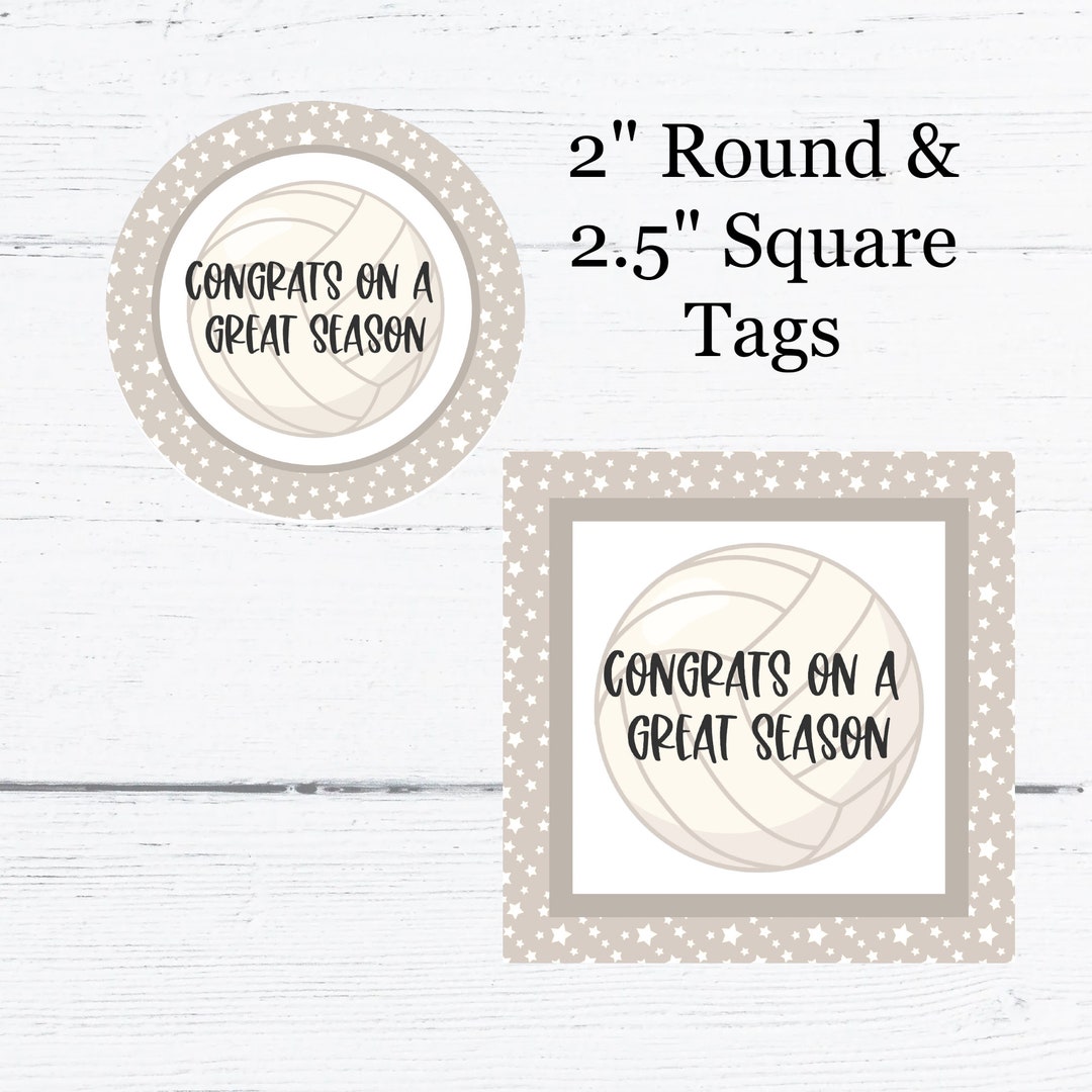 Volleyball Tags, Printable Sports Tags, End of Season Printable ...