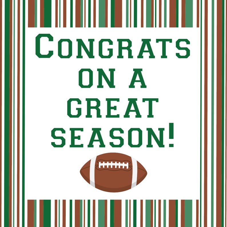 Printable Congrats Football Tag Team Treat Tags Sports Team - Etsy