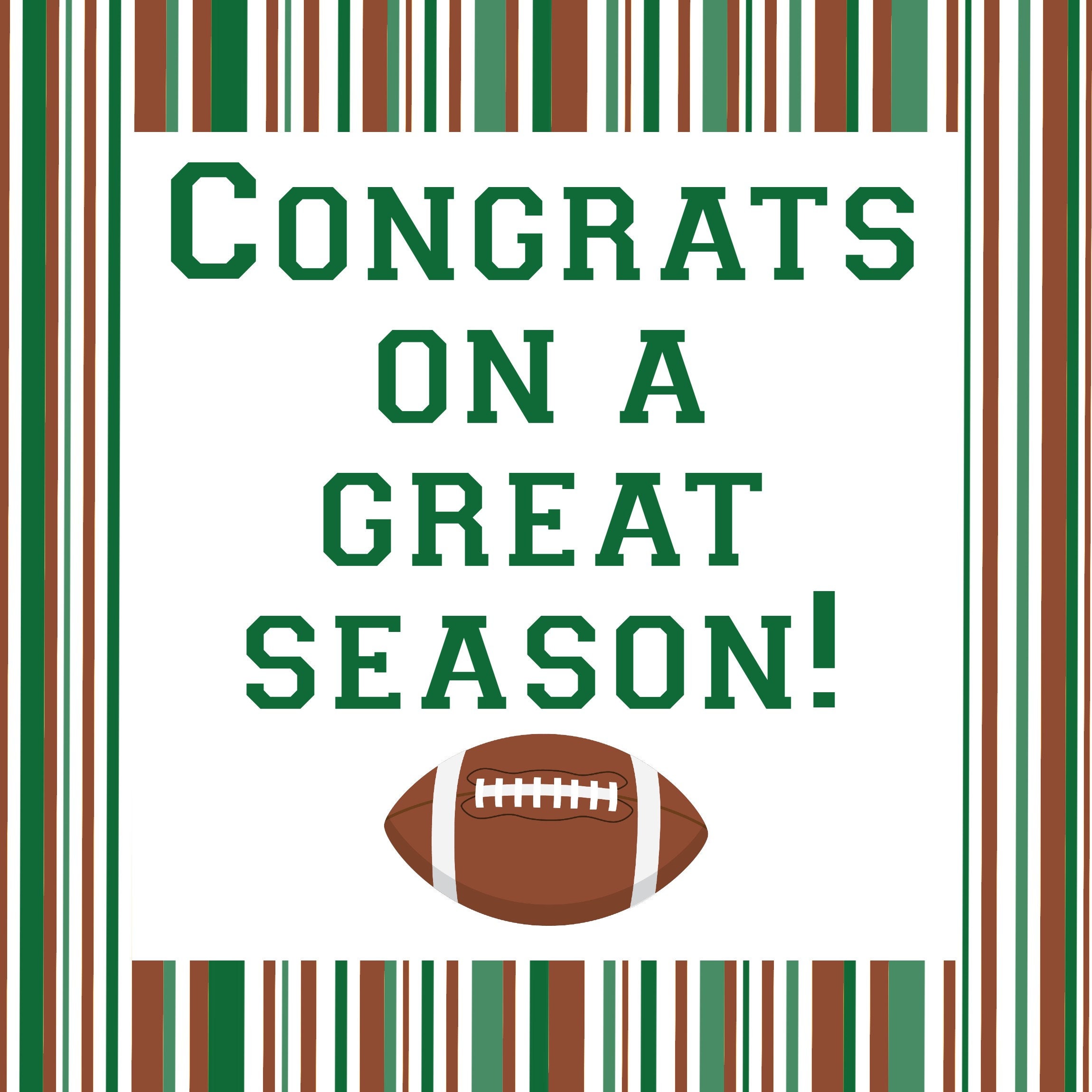 Printable Congrats Football Tag Team Treat Tags Sports Team - Etsy