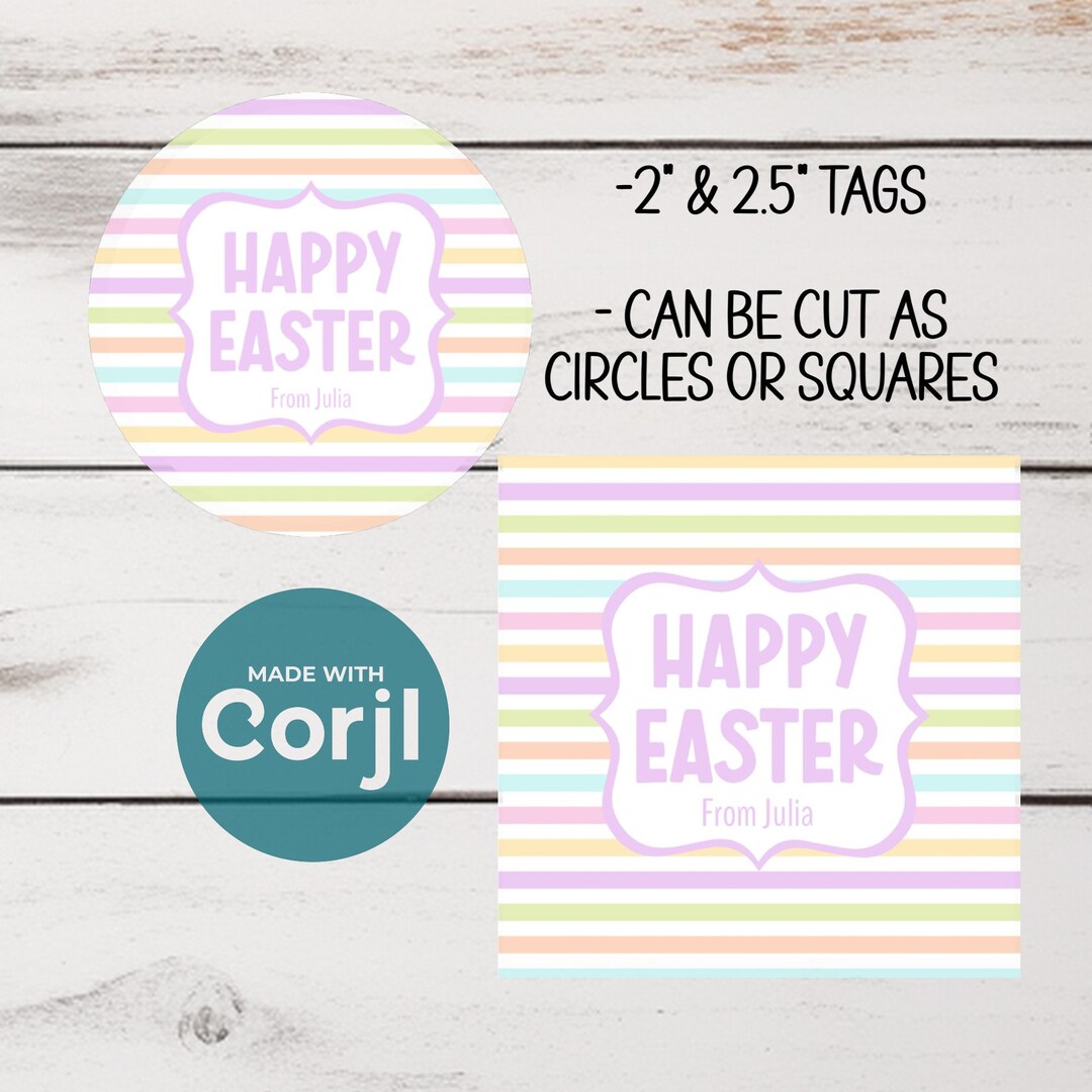 Happy Easter Editable Gift Tag Template, Printable Easter Gift Tag ...