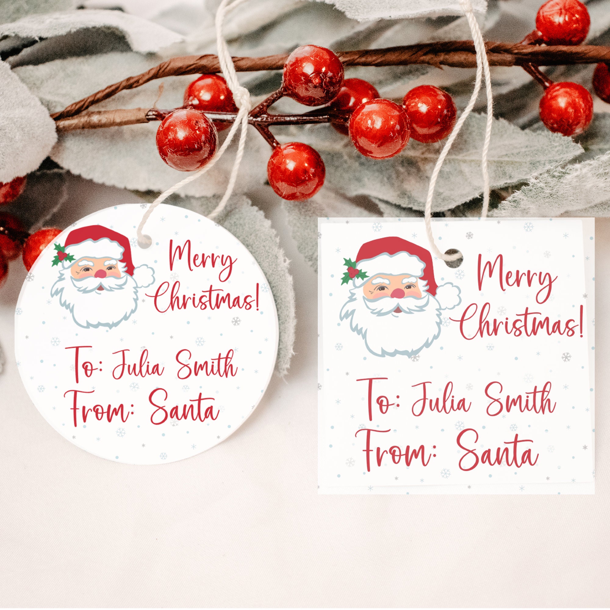 EDITABLE Santa Gift Tags Printable Christmas Tags - Etsy