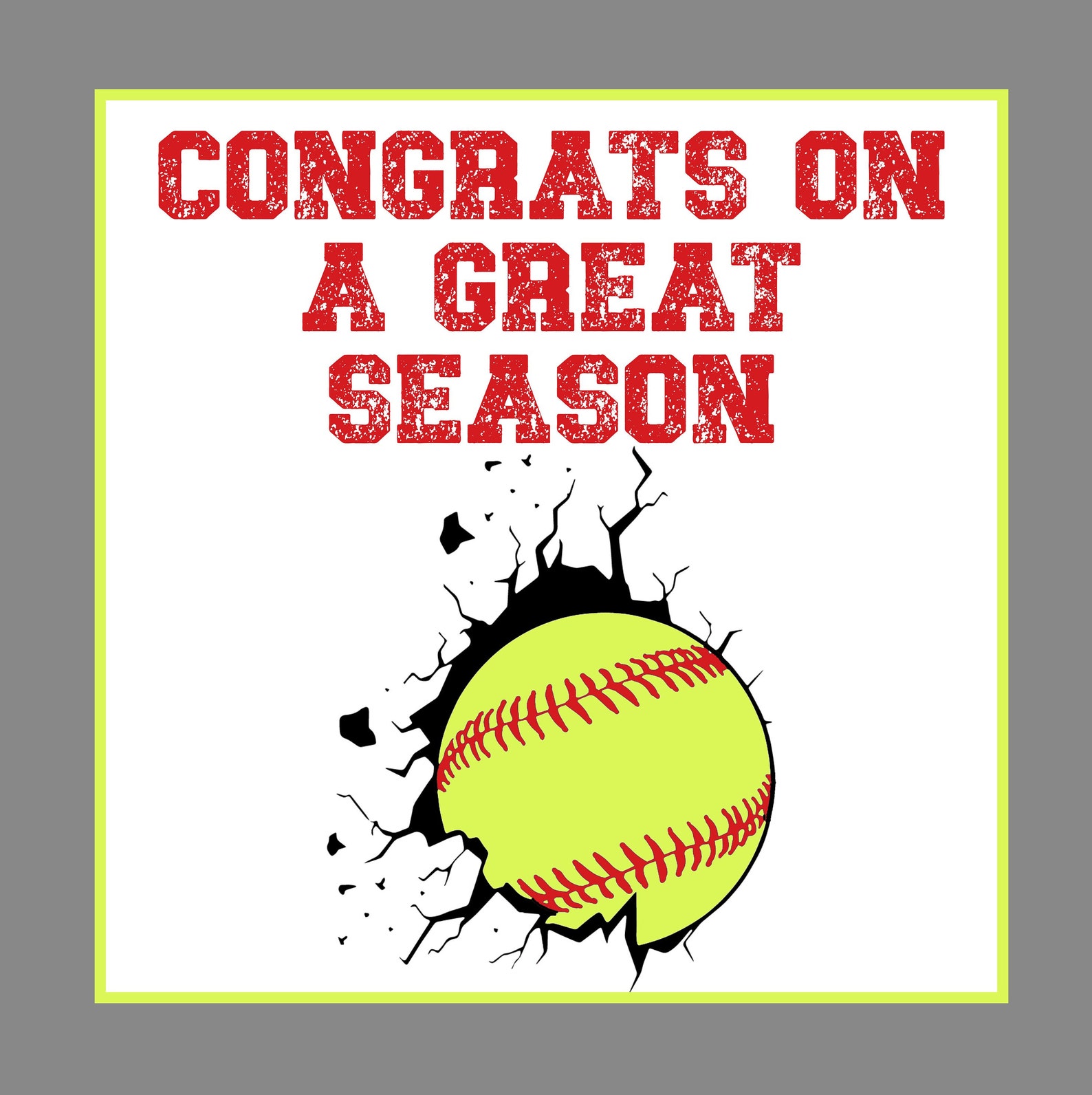 Printable Softball Tags Congrats on a Great Season Team - Etsy
