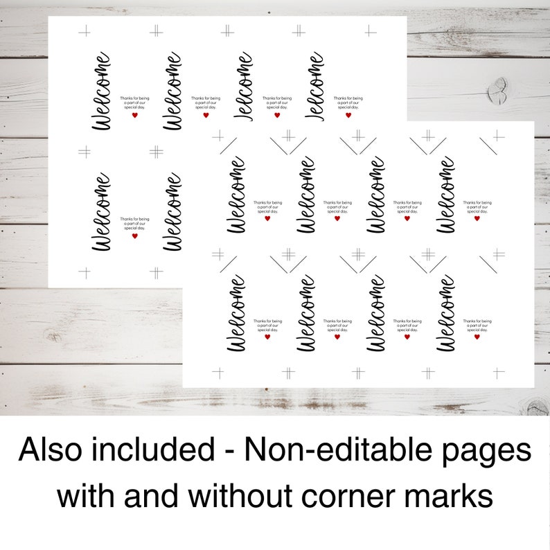 Welcome Bag Gift Tag Template Minimalist, Printable Wedding Tag ...