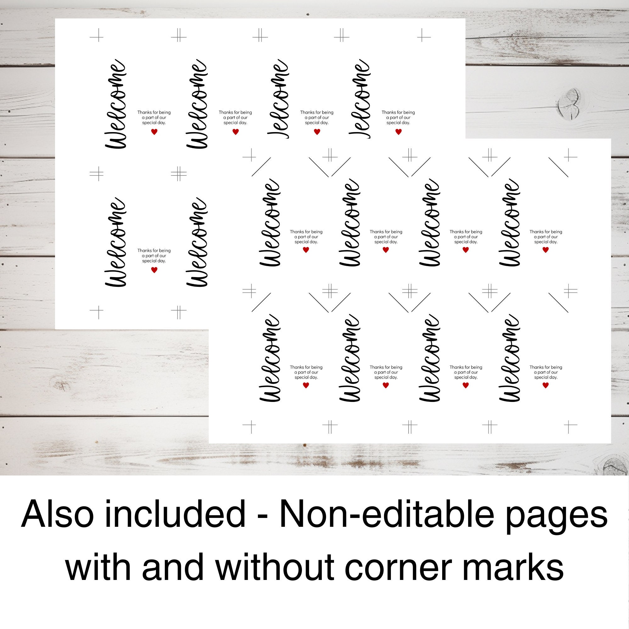 Welcome Bag Gift Tag Template Minimalist, Printable Wedding Tag ...