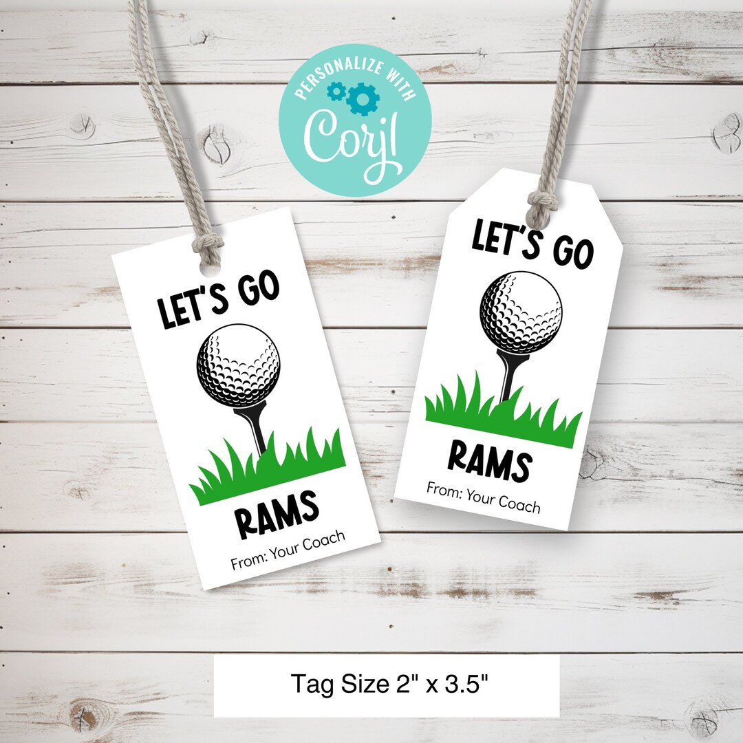 Editable Golf Gift Tag With Golf Ball on Tee - Etsy