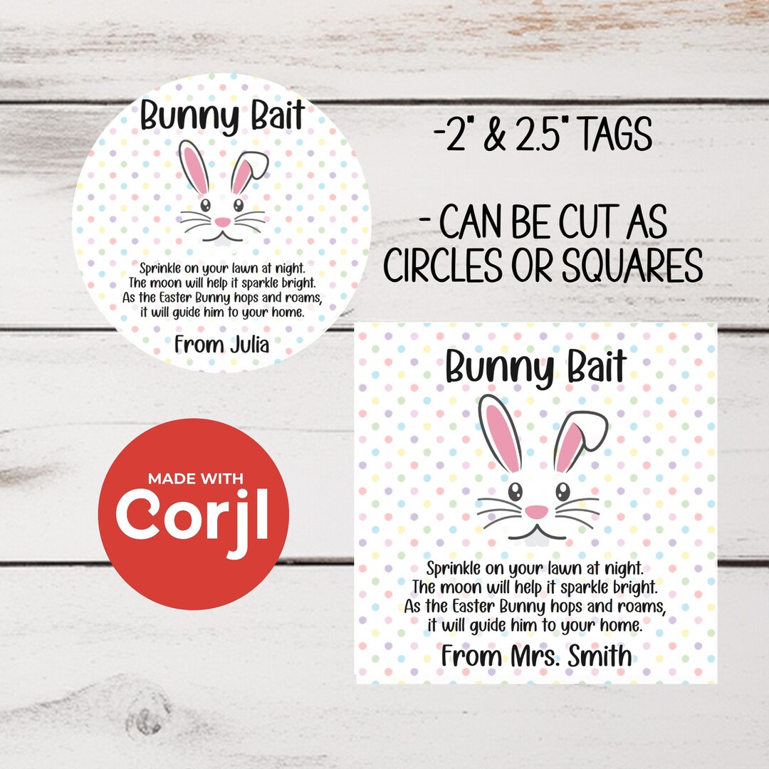Bunny Bait Editable Instructions Tag, Editable Easter Tag, Printable ...