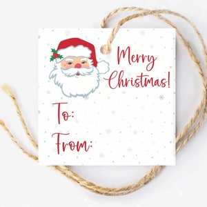 Printable Santa Gift Tags, Merry Christmas Tags, From Santa Tags, Happy ...
