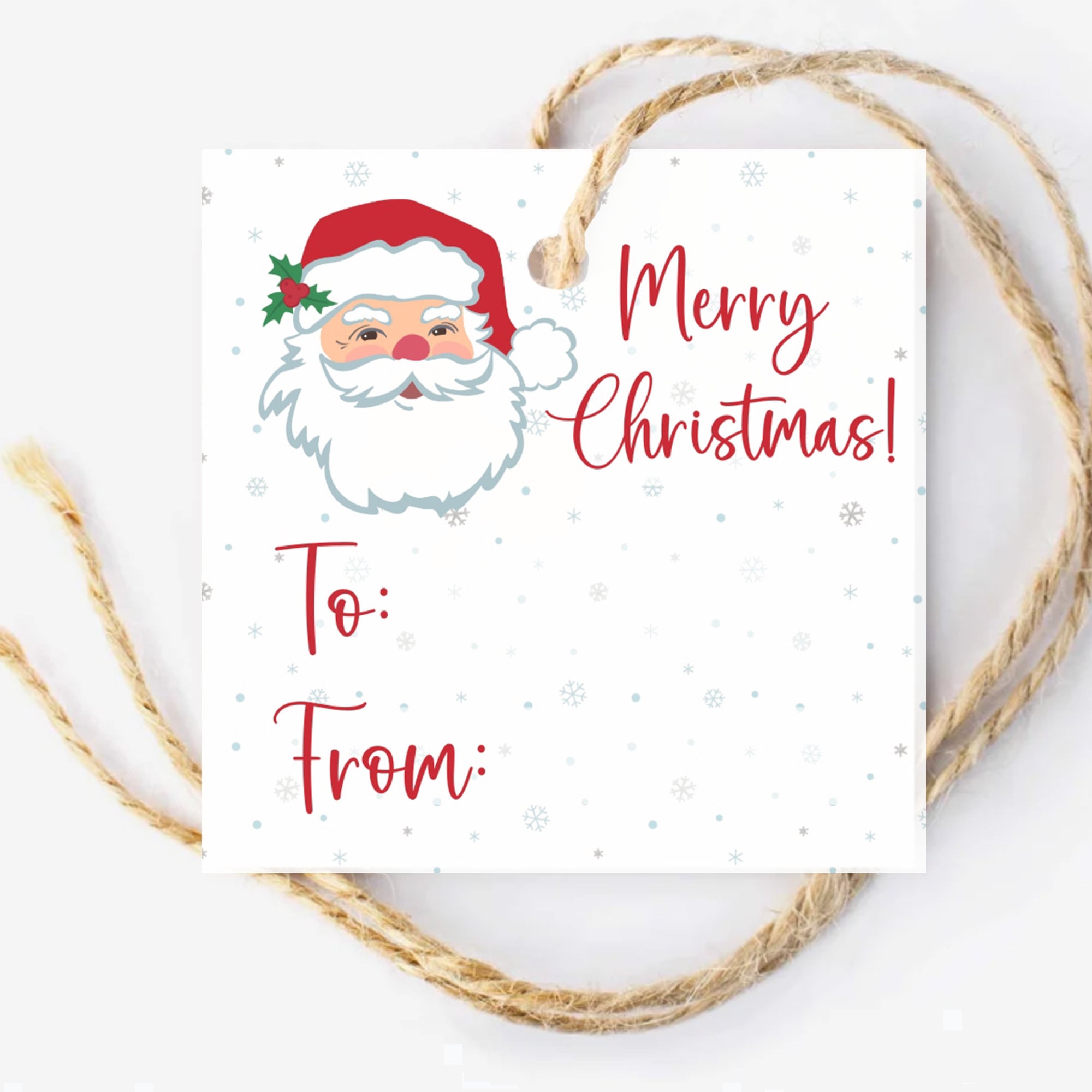 Printable Santa Gift Tags, Merry Christmas Tags, From Santa Tags, Happy ...