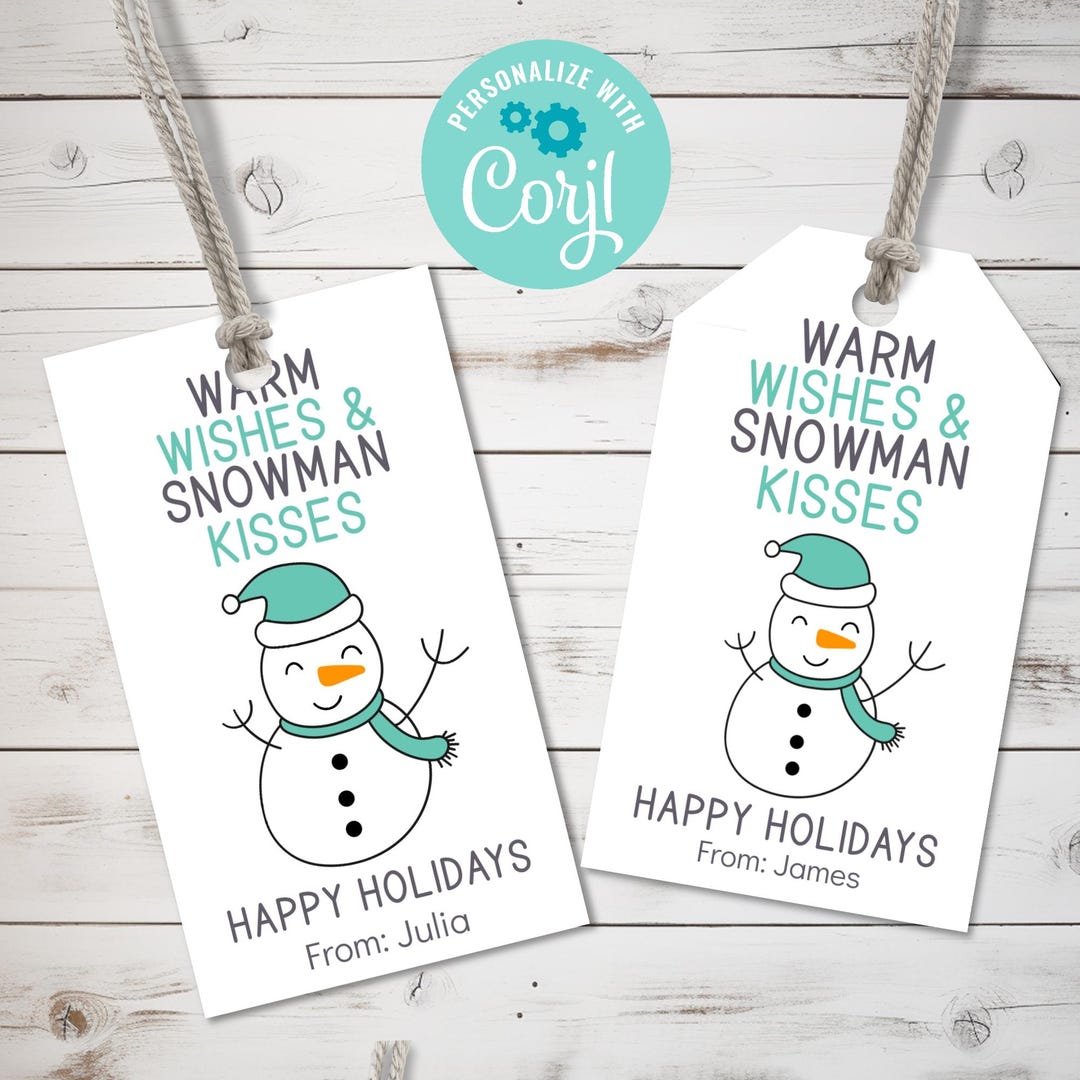 Editable Holiday Treat Tag, Printable Winter Break Class Party Tags ...