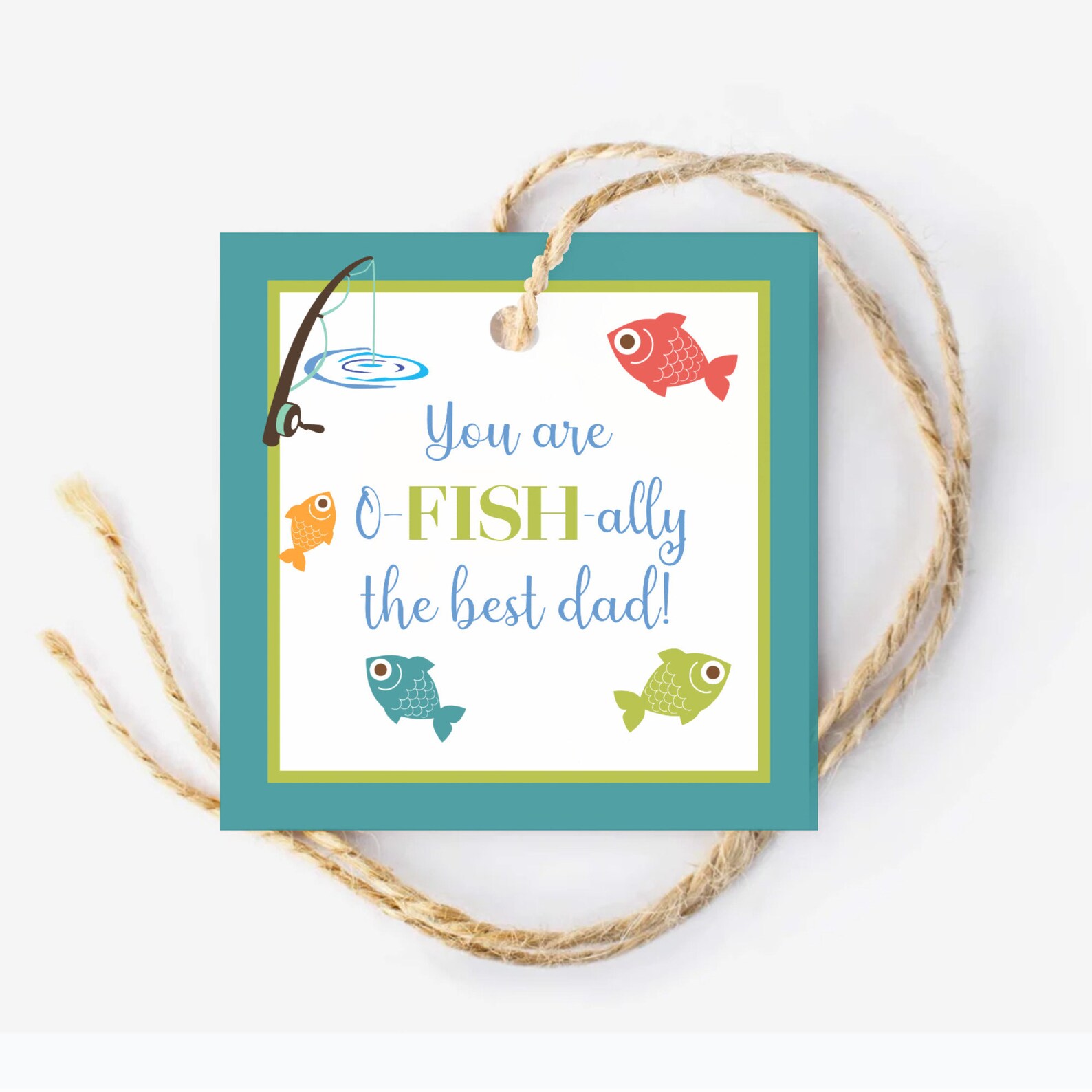 Printable Father's Day Gift Tag, Fish Themed Gift Tag, Tag for Fathers ...