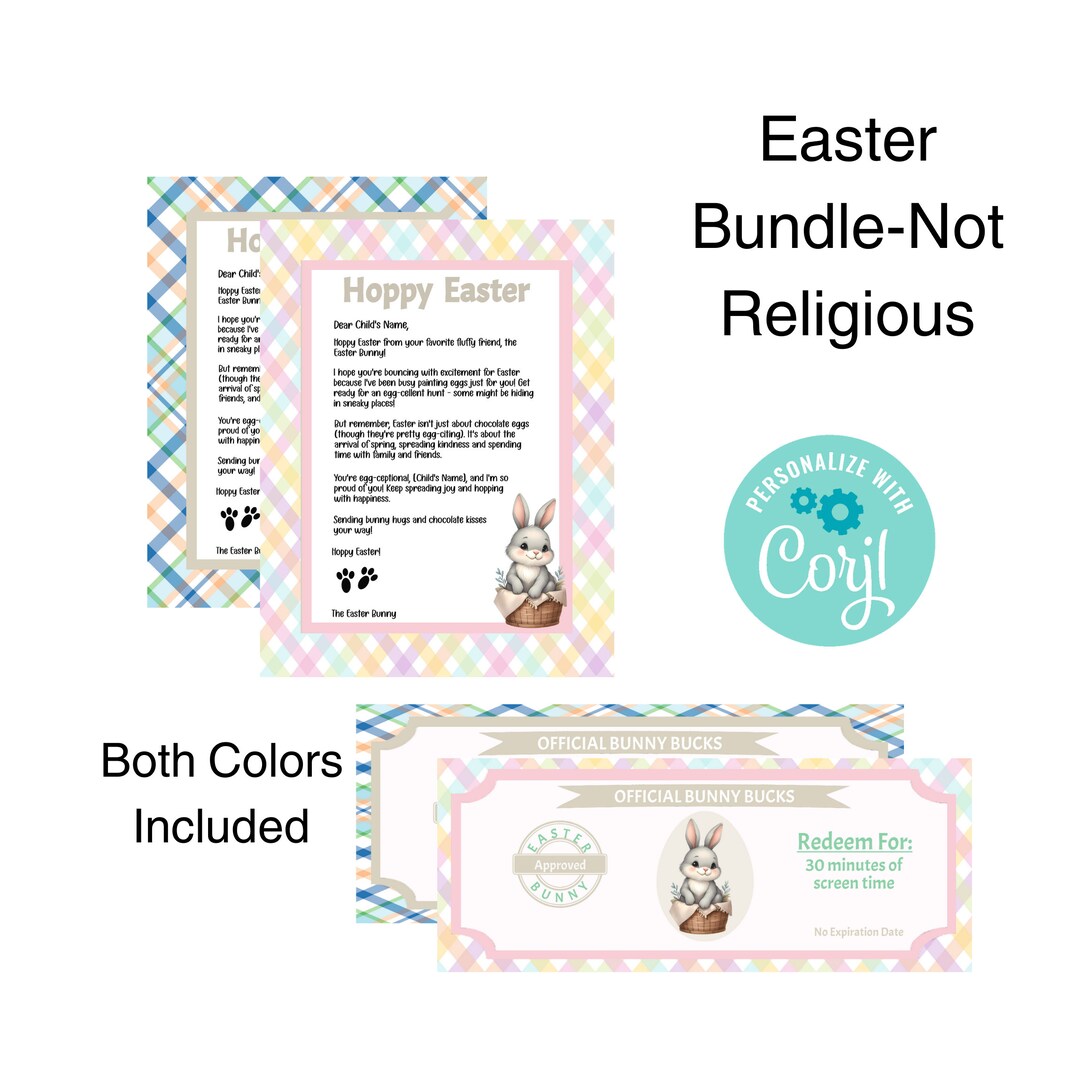 Editable Easter Bundle Not Religious, Letter From Easter Bunny and ...
