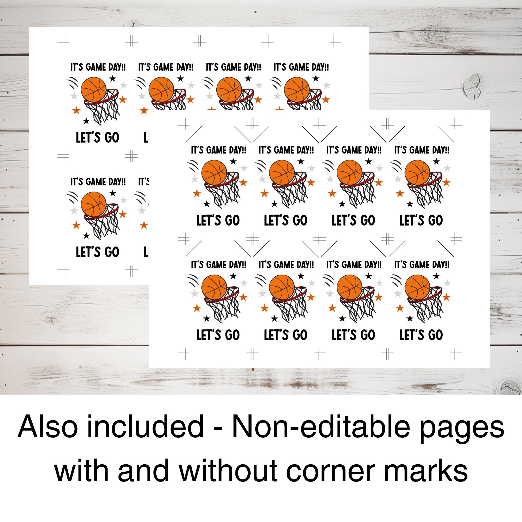 Basketball Game Day Treat Tag Editable Template, Personalized ...