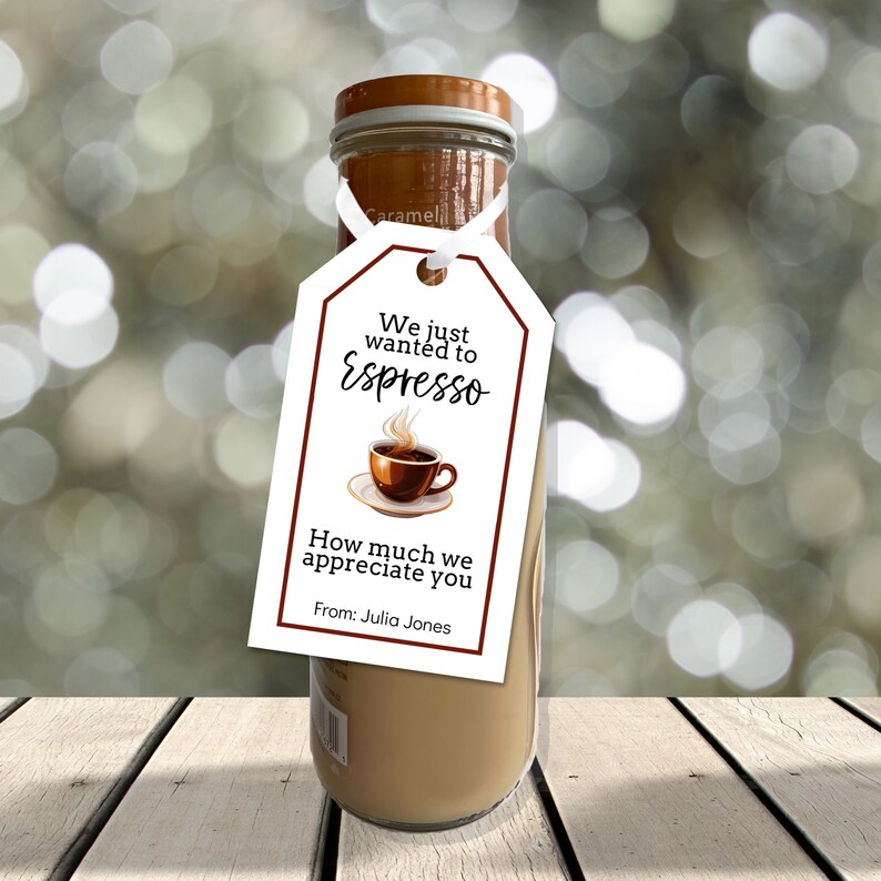 Coffee Editable Gift Tag, Printable Appreciation Tag, Espresso How Much ...