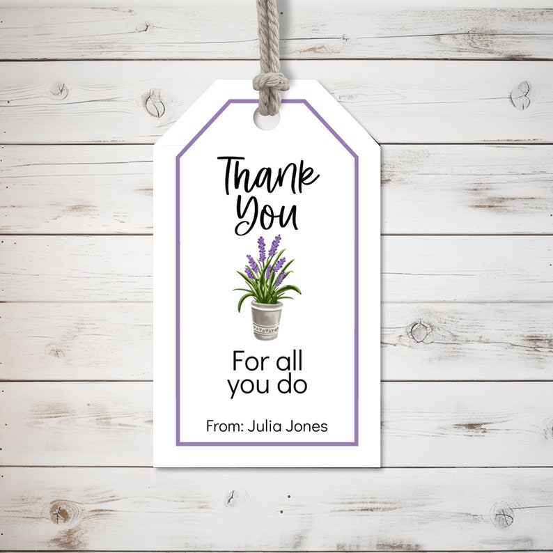 Thank You for All You Do Editable Gift Tag, Printable Appreciation ...