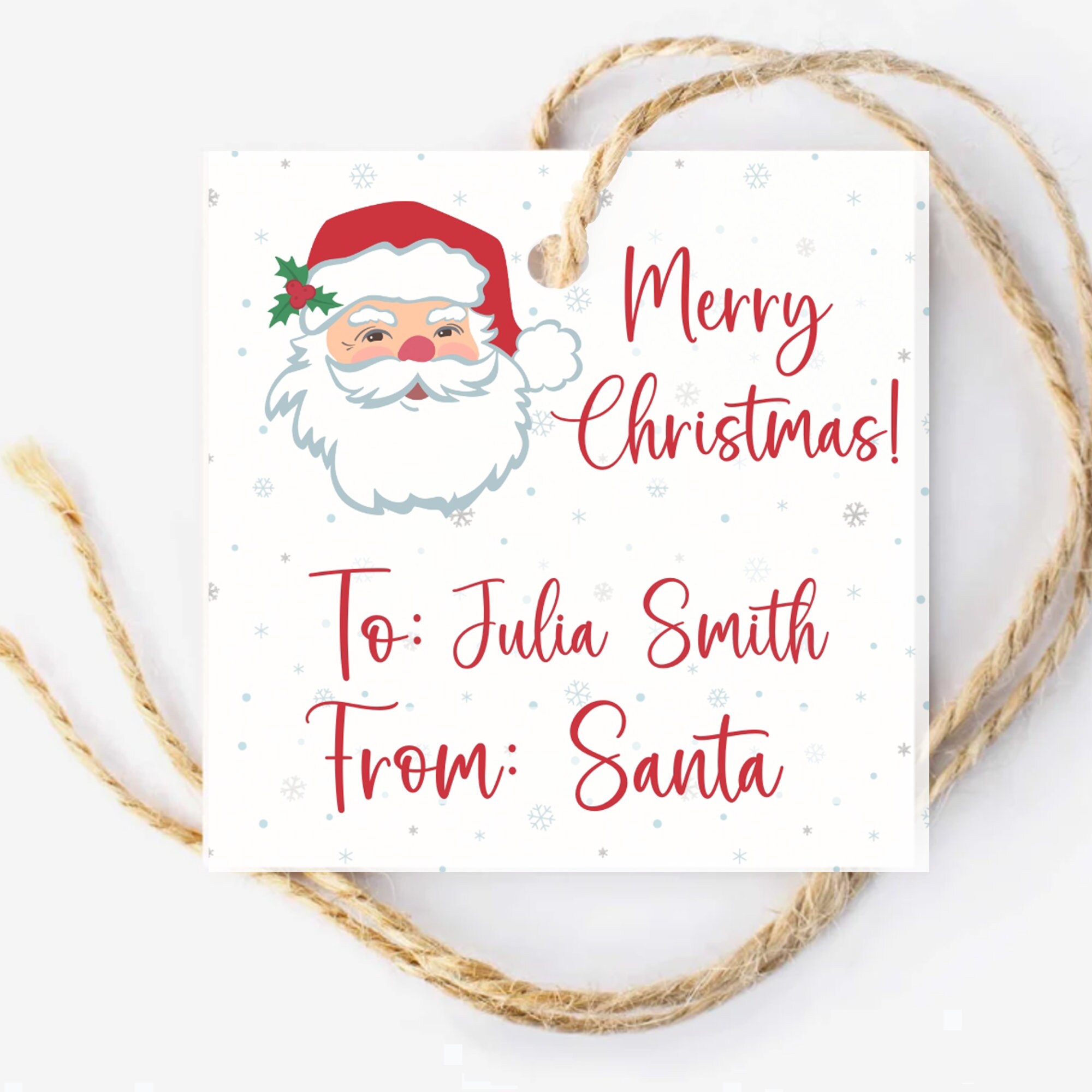 EDITABLE Santa Gift Tags Printable Christmas Tags - Etsy