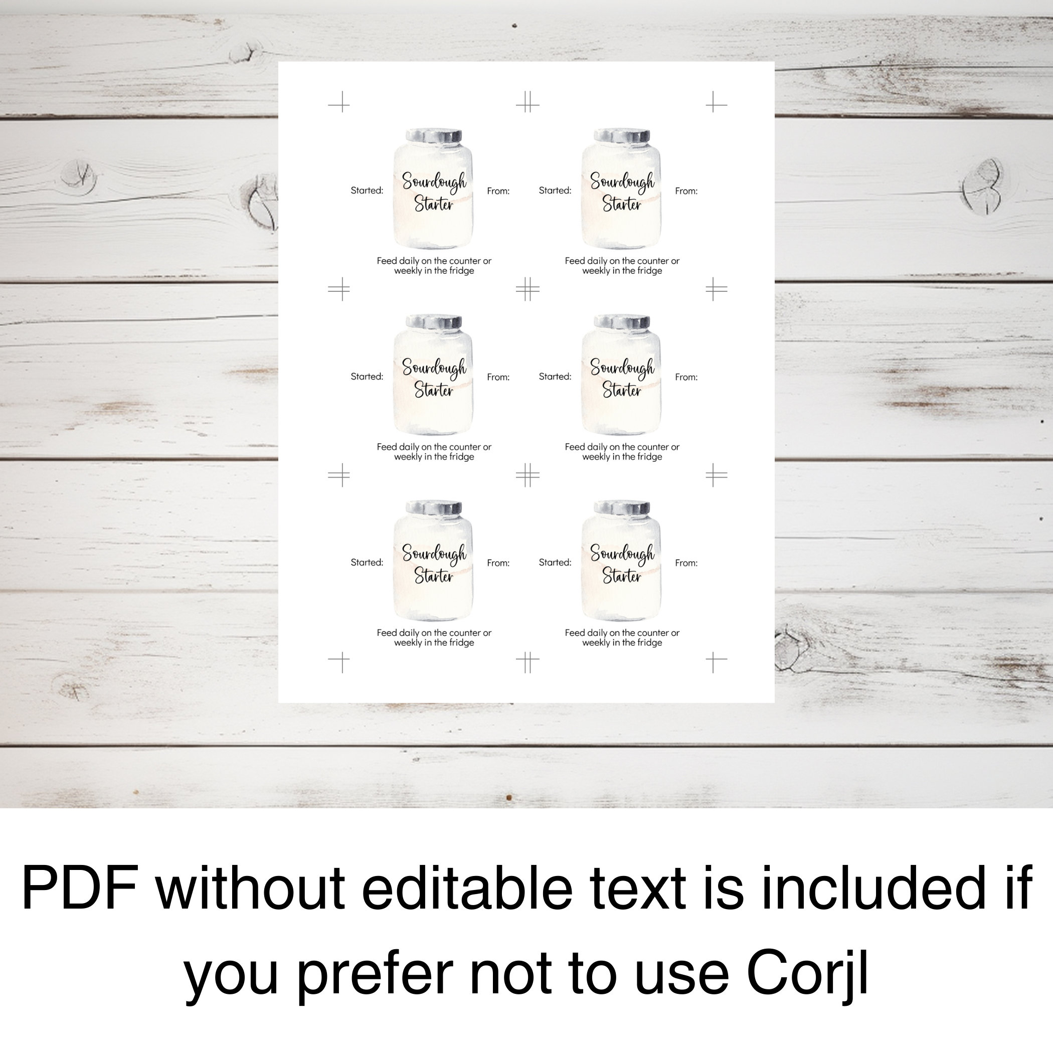 Sourdough Starter Tag Editable Template, Printable Food and Baked Goods ...