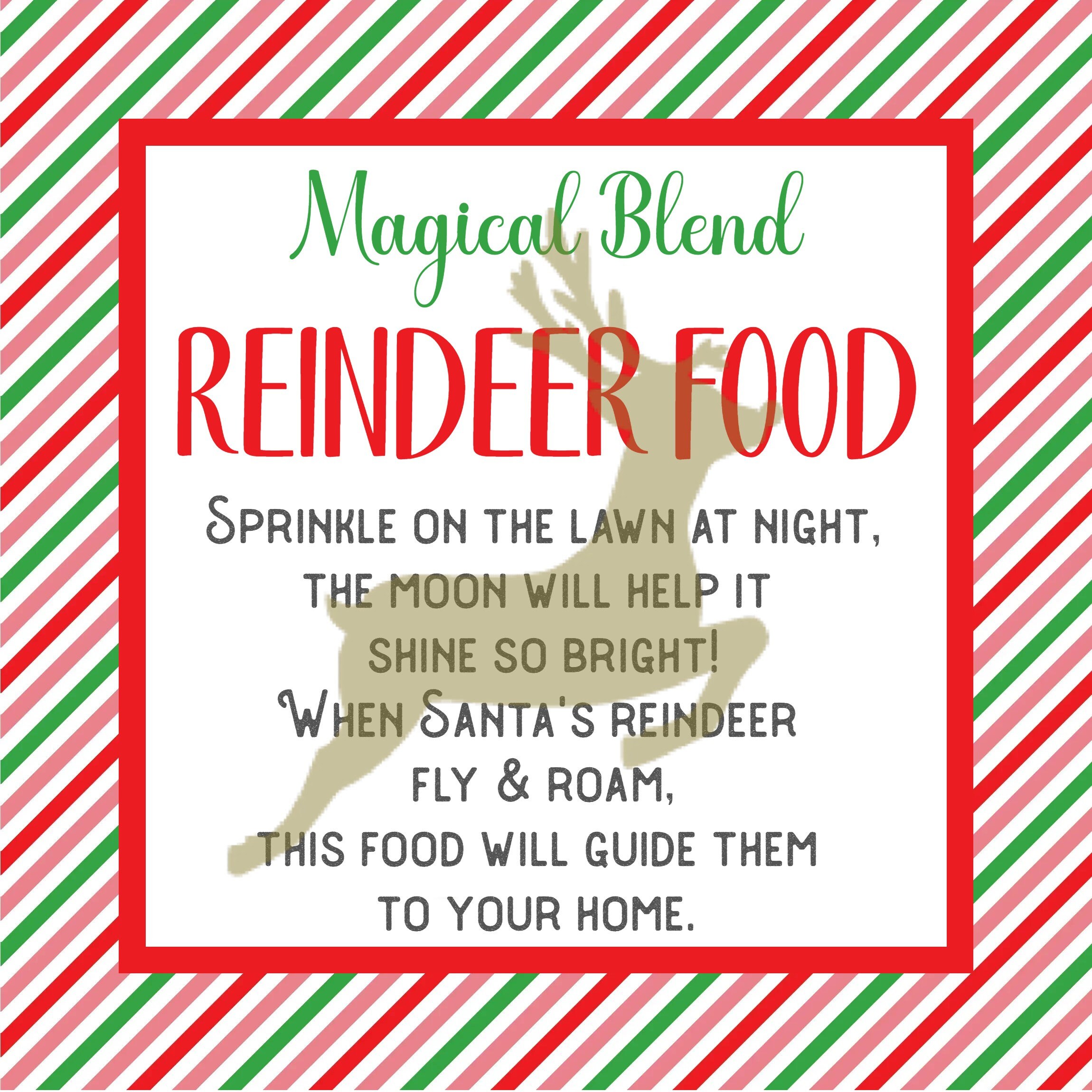 Magic Reindeer Food, Printable Reindeer Food Tag, Reindeer Food ...