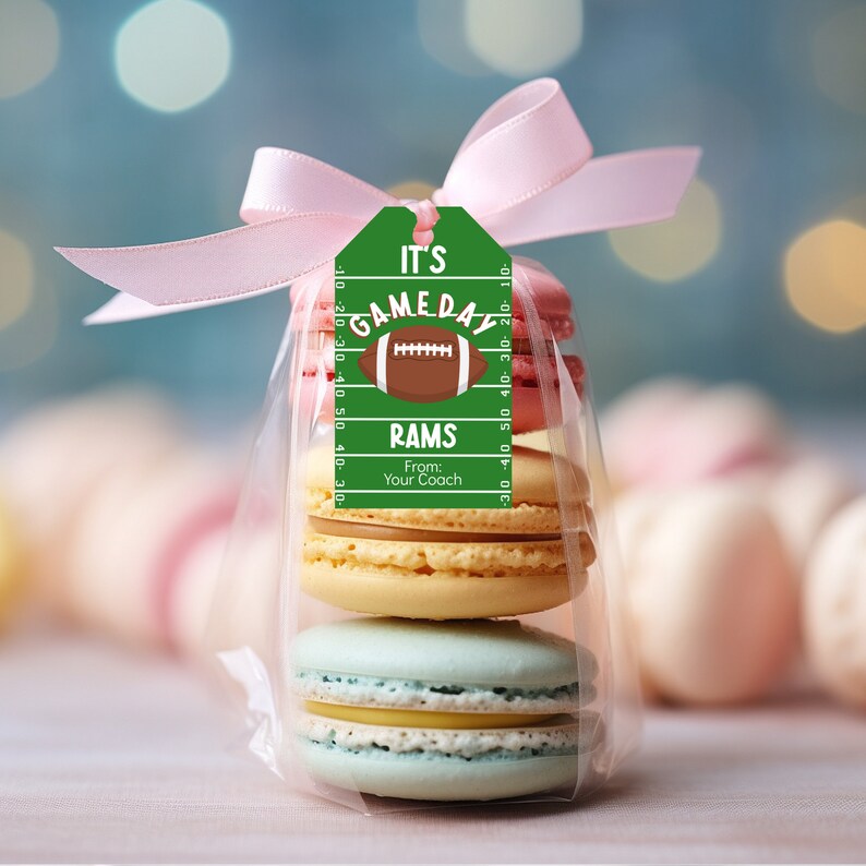 Football Game Day Treat Tag Editable Template, Personalized Football ...