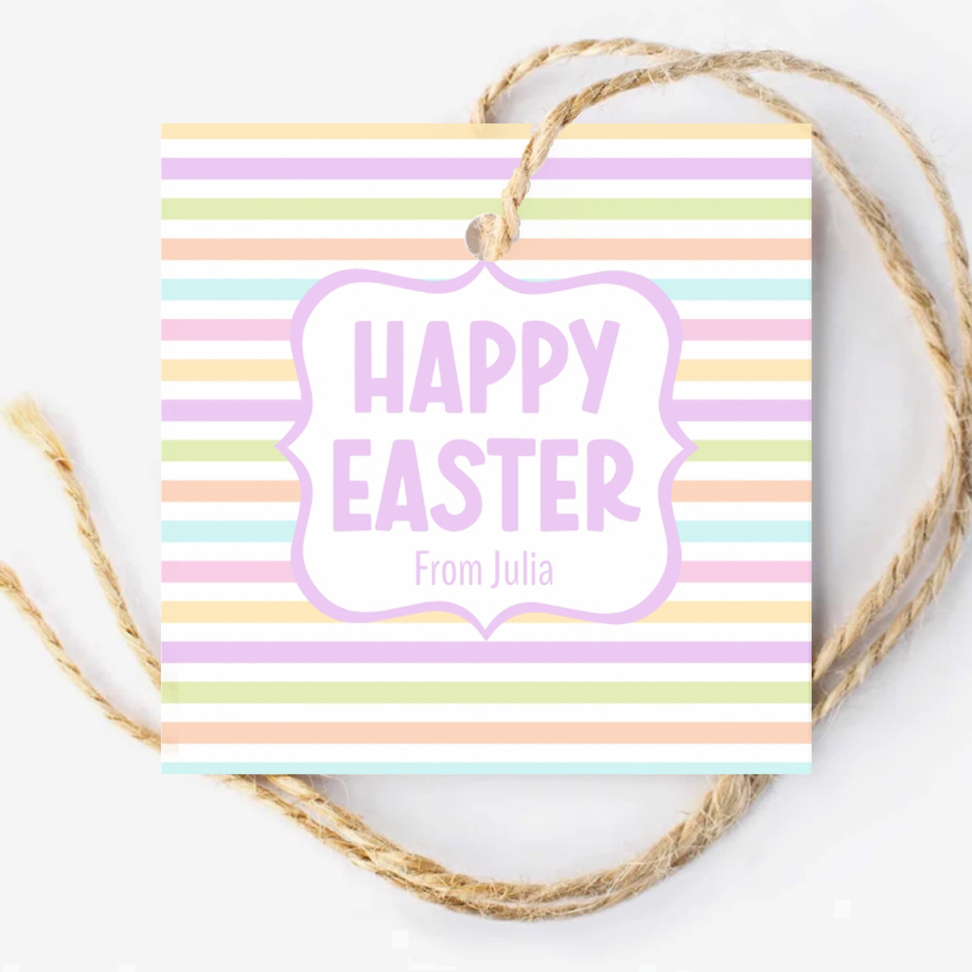 Happy Easter Editable Gift Tag Template, Printable Easter Gift Tag ...